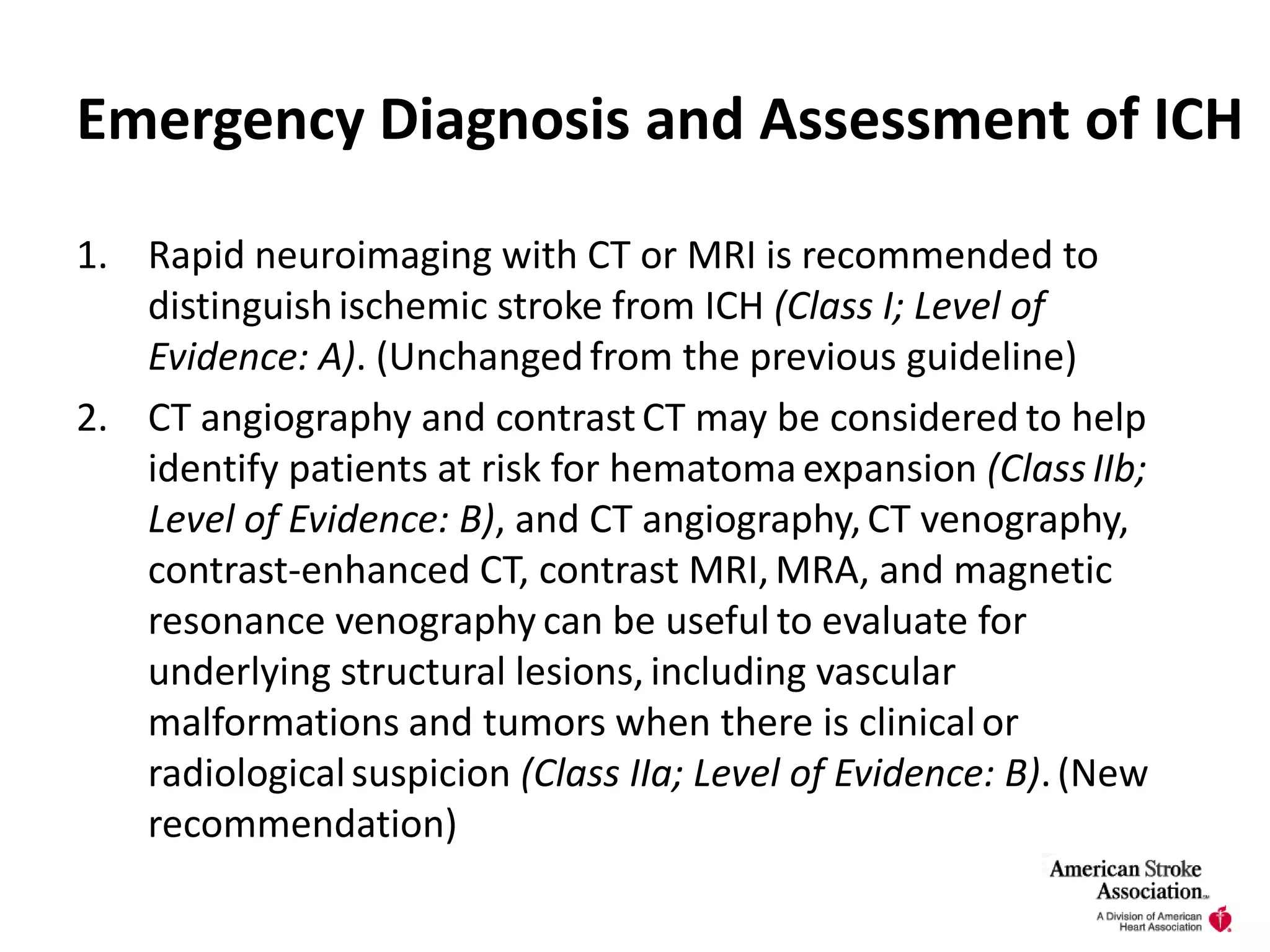 2010 Guidelines for Management of Spontaneous ICH | PPTX