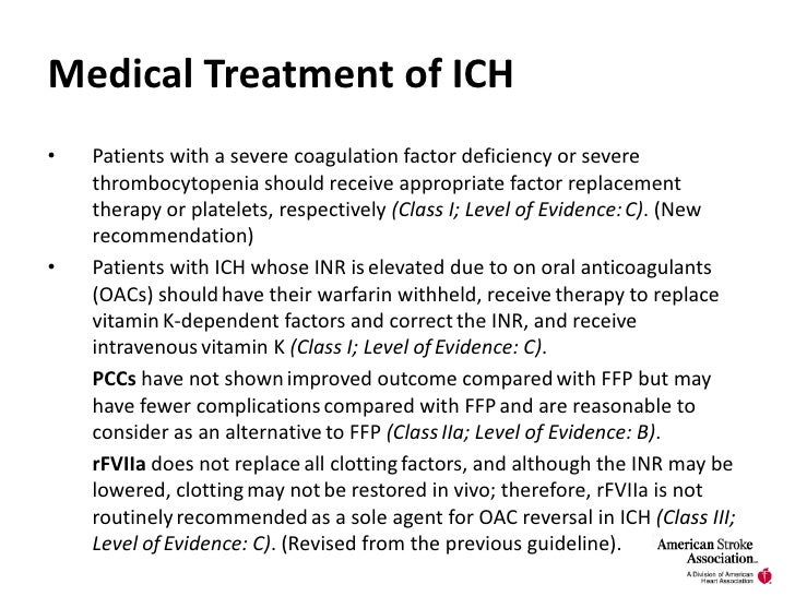 2010 Guidelines for Management of Spontaneous ICH