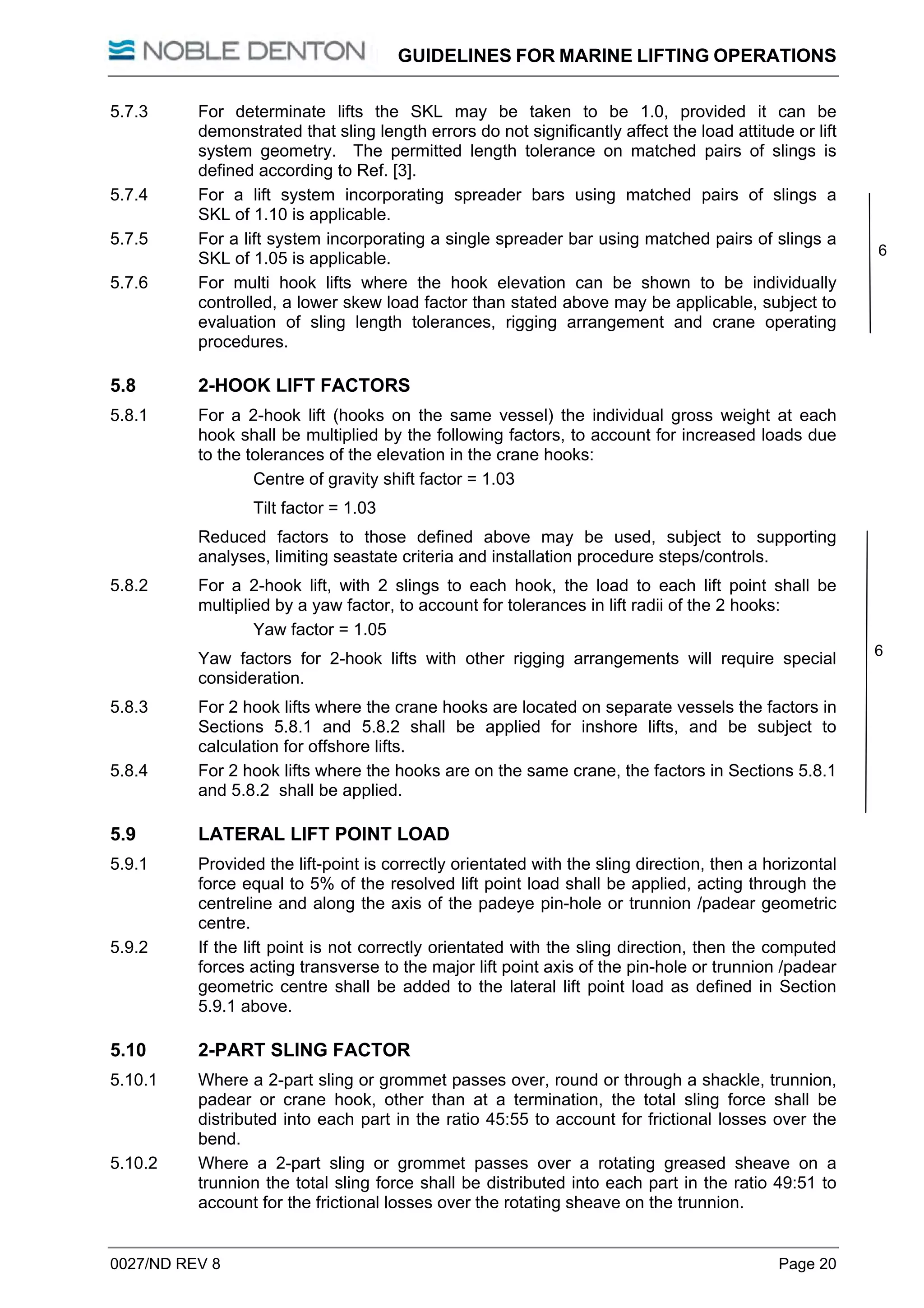 Guidelines for marine lifting operation noble denton | PDF