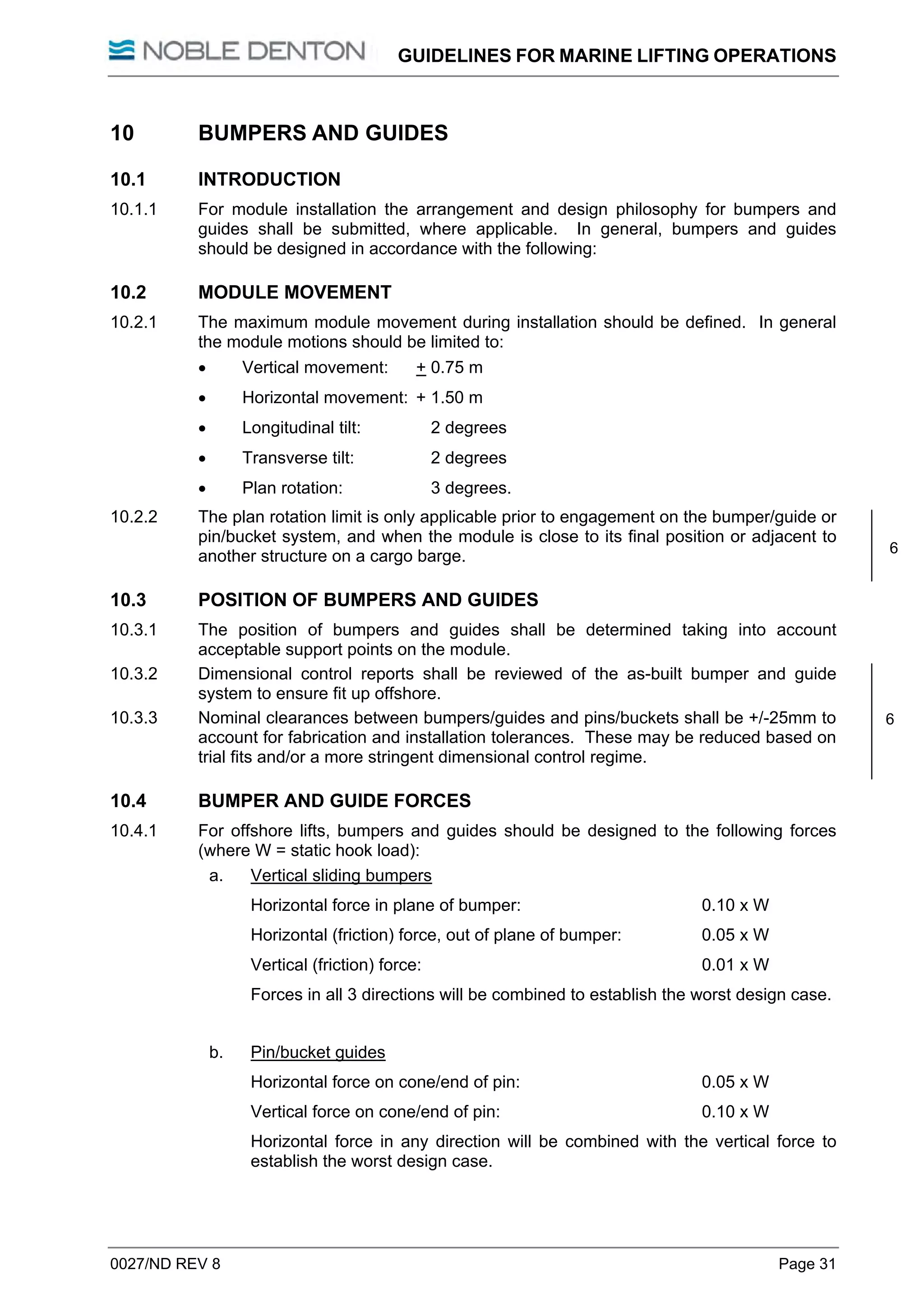 Guidelines for marine lifting operation noble denton | PDF