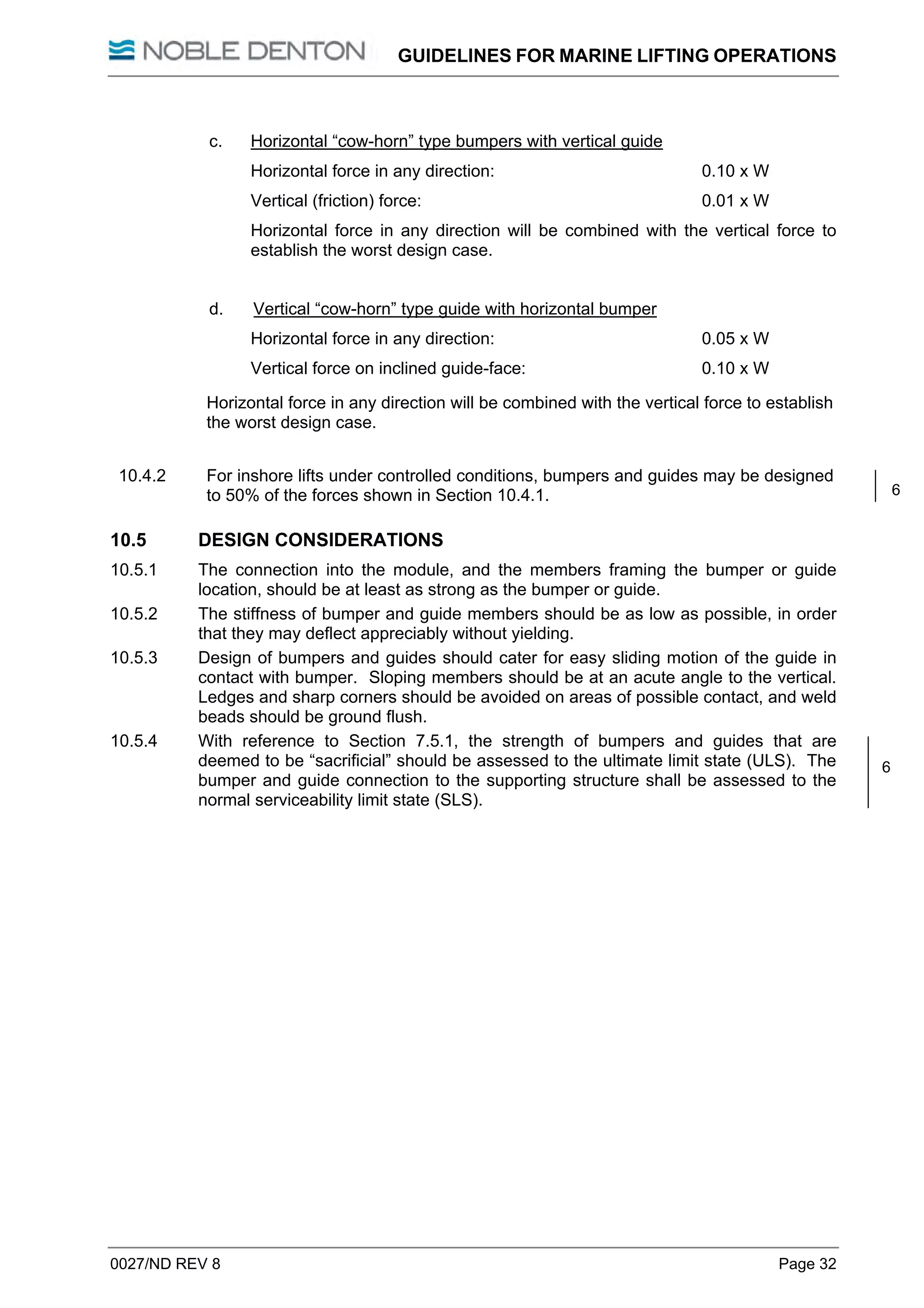 Guidelines for marine lifting operation noble denton | PDF
