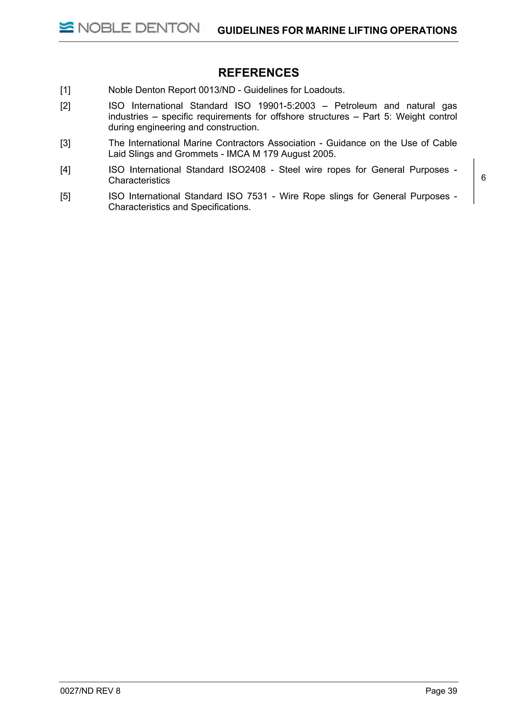 Guidelines for marine lifting operation noble denton | PDF