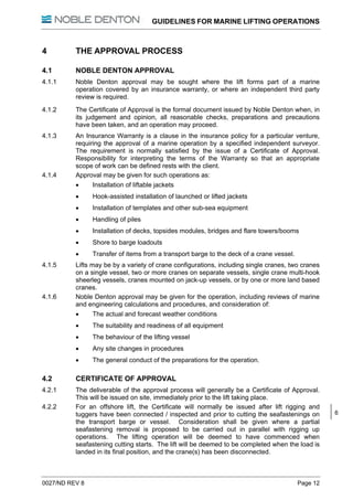 Guidelines for marine lifting operation noble denton | PDF