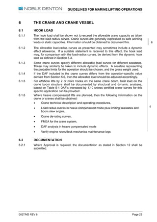 Guidelines for marine lifting operation noble denton | PDF