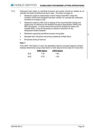 Guidelines for marine lifting operation noble denton | PDF