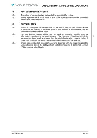 Guidelines for marine lifting operation noble denton | PDF