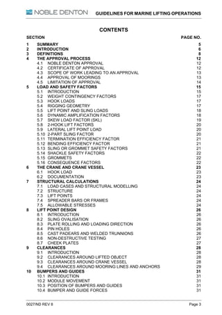 Guidelines for marine lifting operation noble denton | PDF