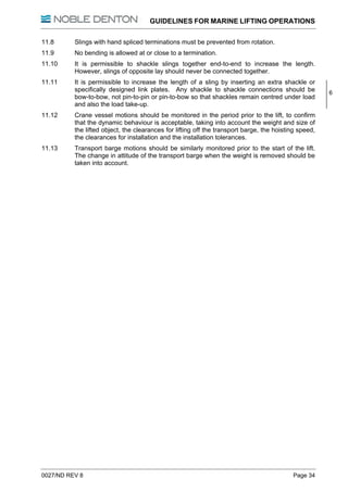 Guidelines for marine lifting operation noble denton | PDF