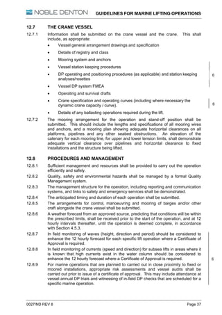 Guidelines for marine lifting operation noble denton | PDF