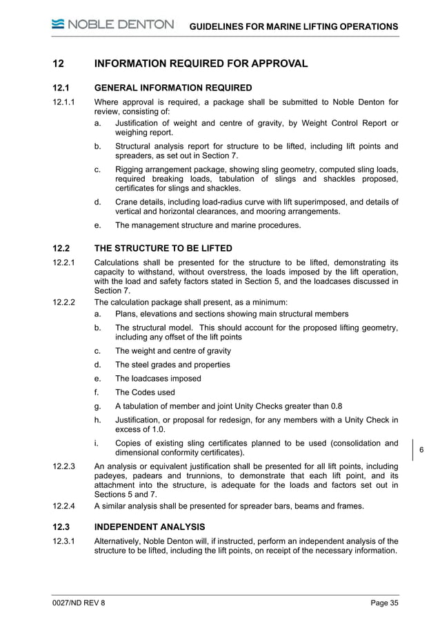 Guidelines for marine lifting operations | PDF