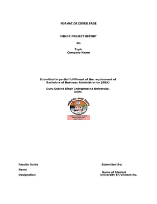 Guidelines for minor project report | DOC