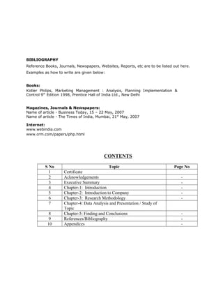 Guidelines for minor project report | DOC