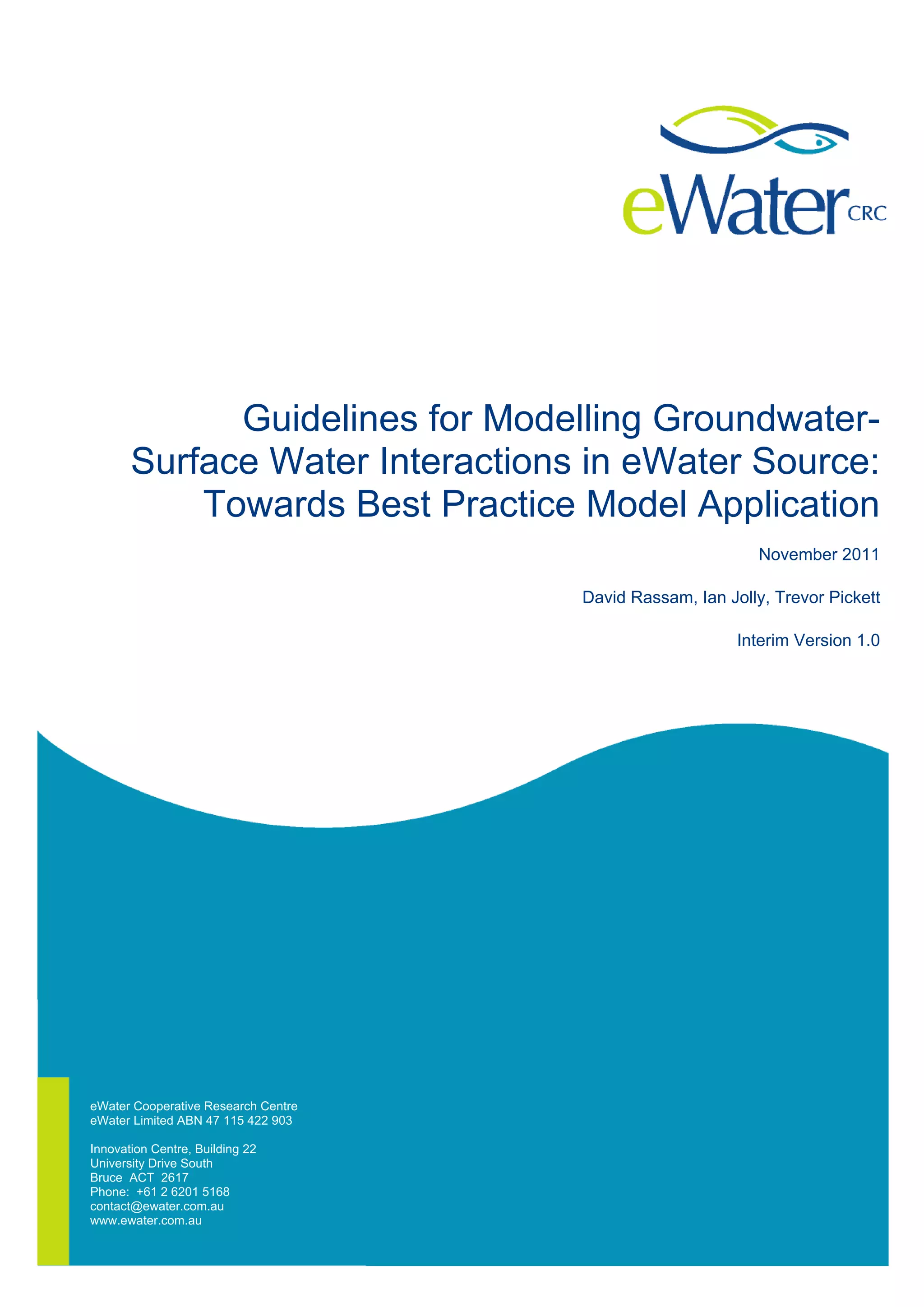 Guidelines for Modelling Groundwater Surface Water Interaction in eWater Source | PDF