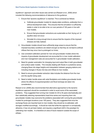 Guidelines for Modelling Groundwater Surface Water Interaction in eWater Source | PDF