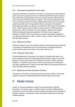 Guidelines for Modelling Groundwater Surface Water Interaction in eWater Source | PDF