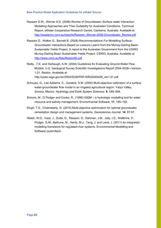 Guidelines for Modelling Groundwater Surface Water Interaction in eWater Source | PDF