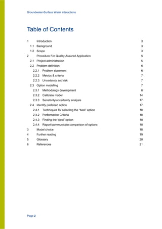 Guidelines for Modelling Groundwater Surface Water Interaction in eWater Source | PDF