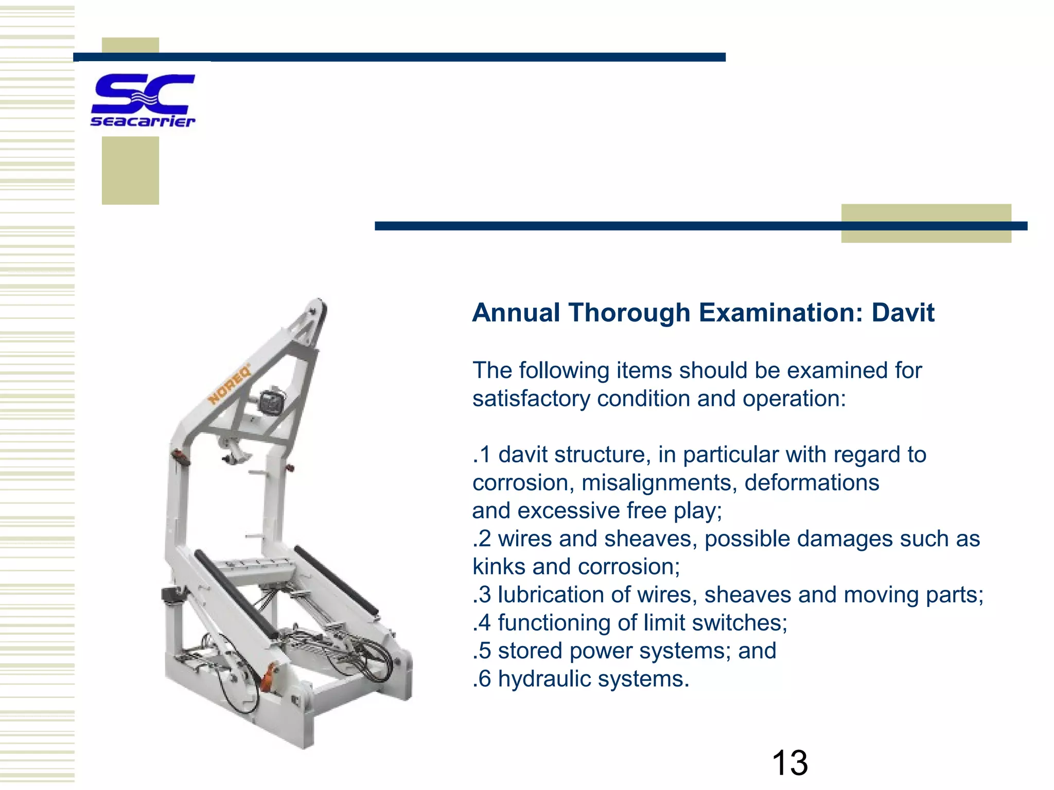 Guidelines for periodic servicing and maintenance of lifeboats | PPT