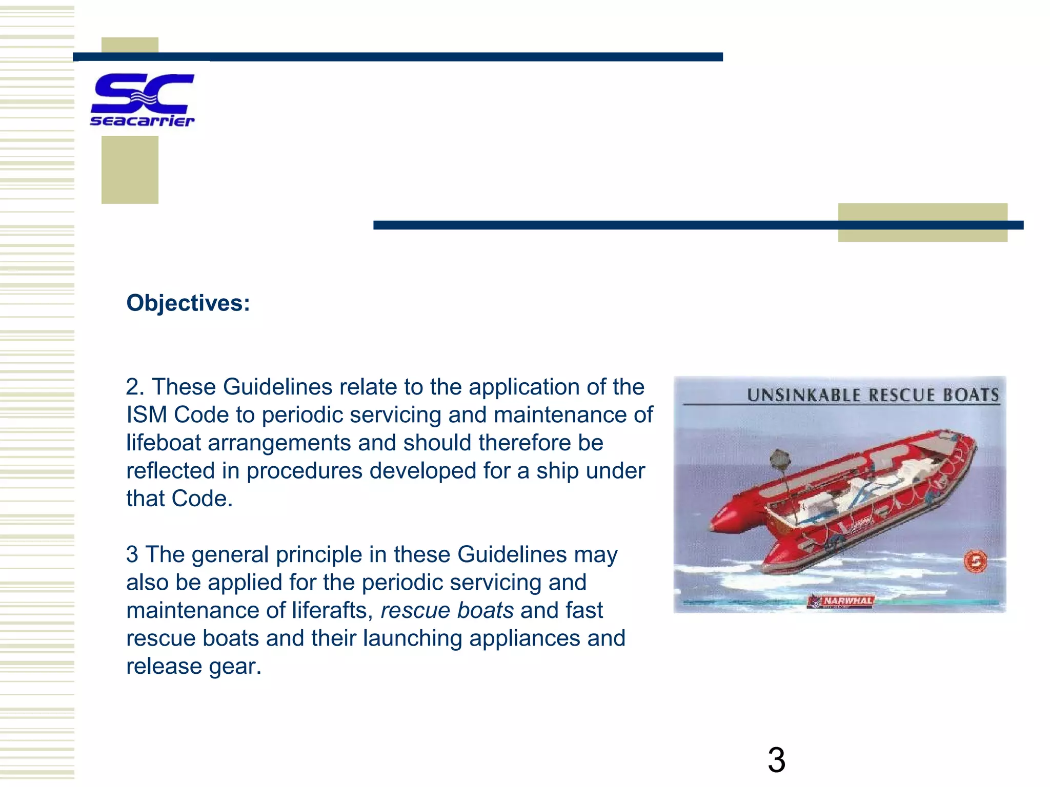 Guidelines for periodic servicing and maintenance of lifeboats | PPT