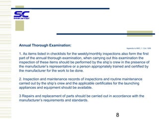 Guidelines for periodic servicing and maintenance of lifeboats | PPT