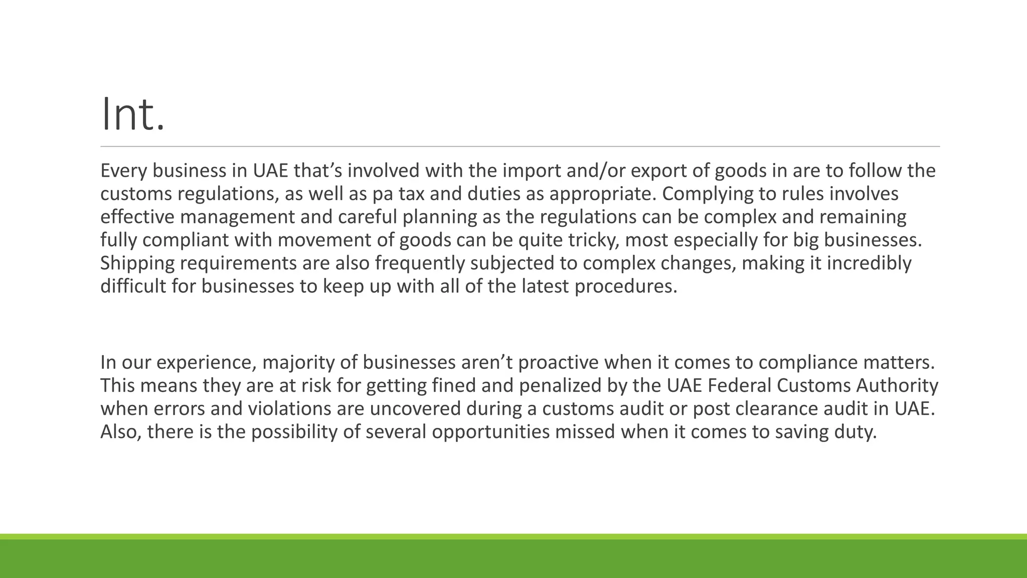 Guidelines for post clearance audit in uae | PPTX