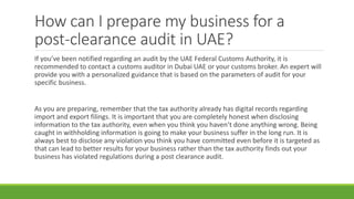 Guidelines for post clearance audit in uae | PPTX
