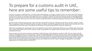 Guidelines for post clearance audit in uae | PPTX