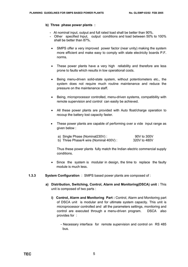 Guidelines for power plants (smps) | PDF