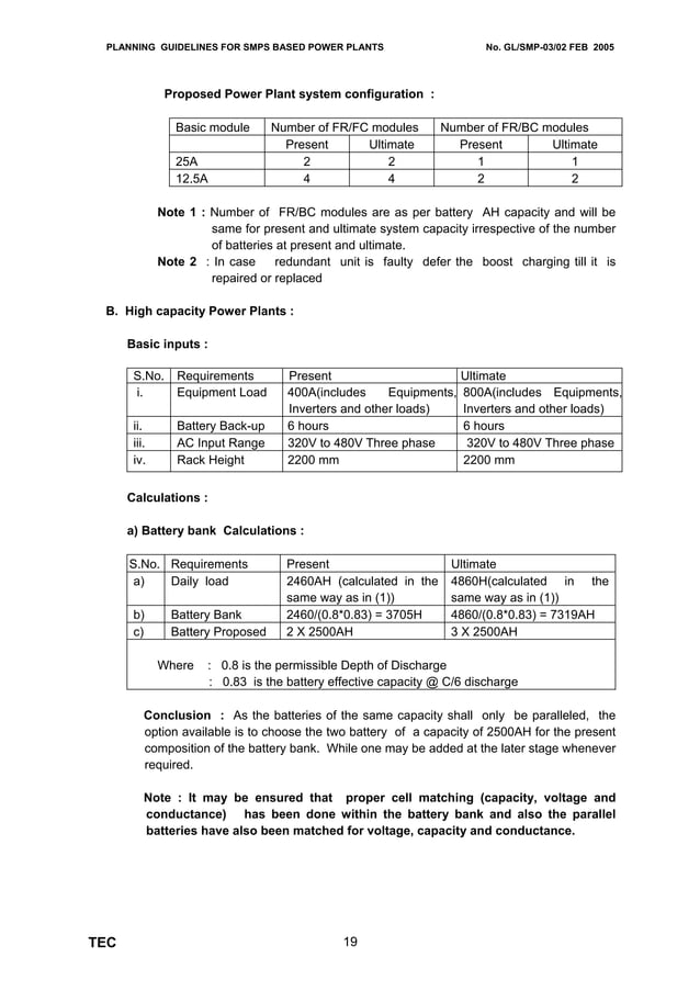 Guidelines for power plants (smps) | PDF
