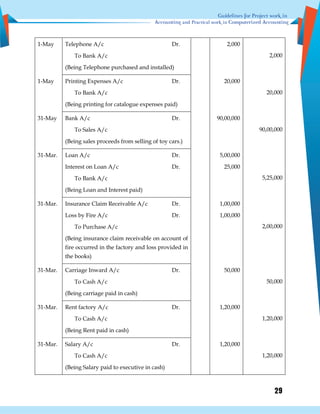 Guidelines for practical & project work in accounting | PDF