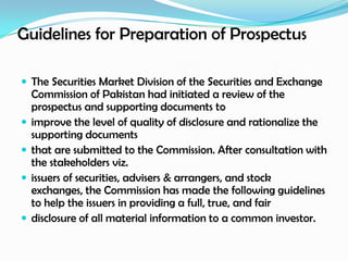 Guidelines for Preparation of Prospectus | PPTX