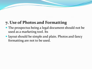 Guidelines for Preparation of Prospectus | PPTX