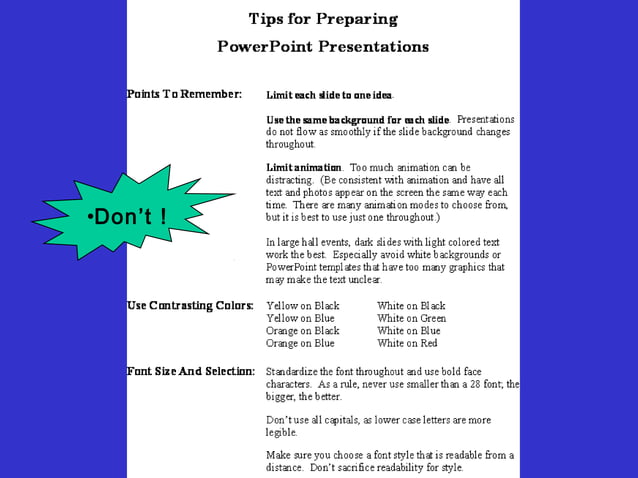 Guidelines for preparing powerpoint presentations | PPT