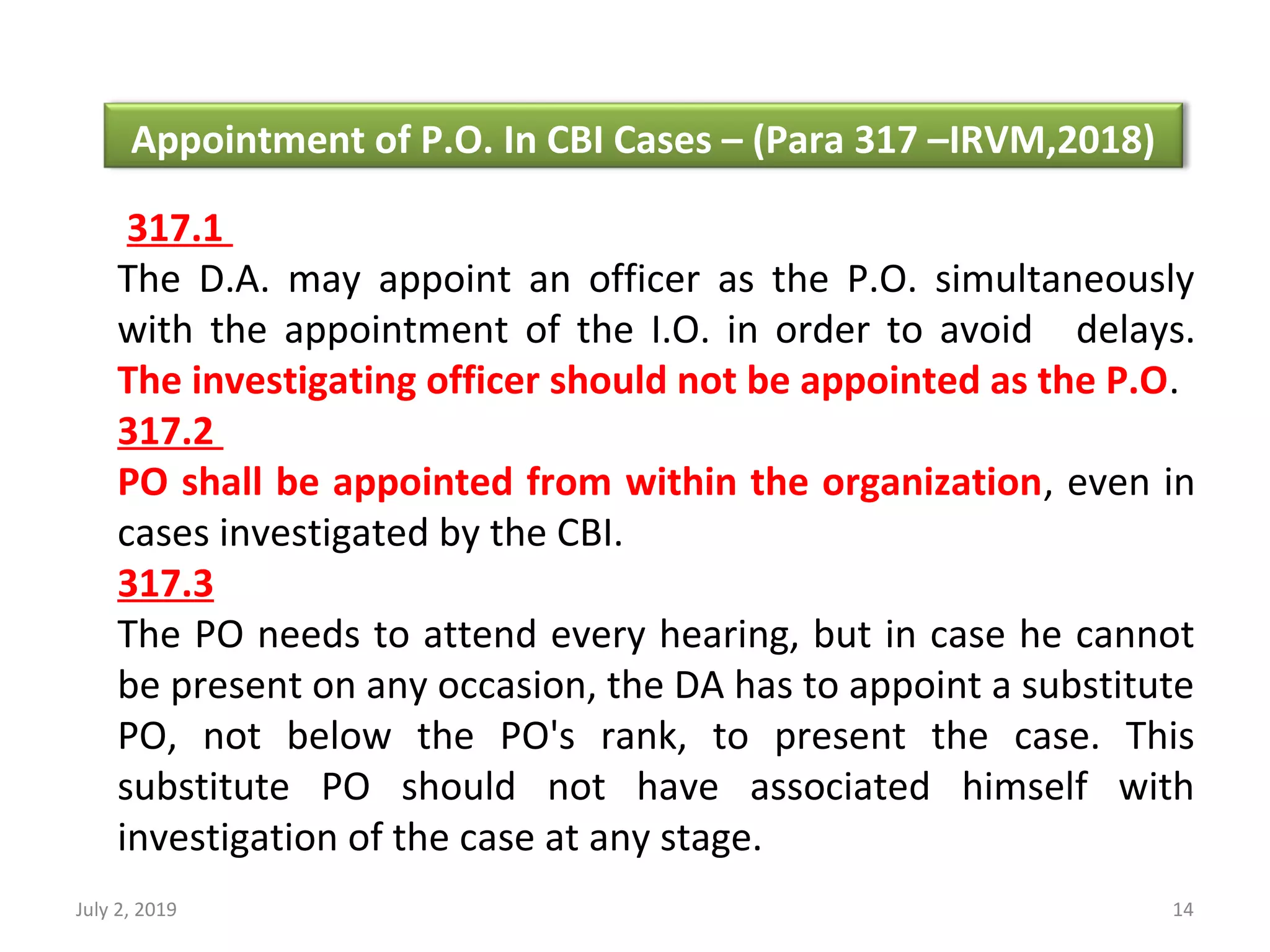 Guide lines for Presenting Officers of Departmental Inquiry in Railways ...