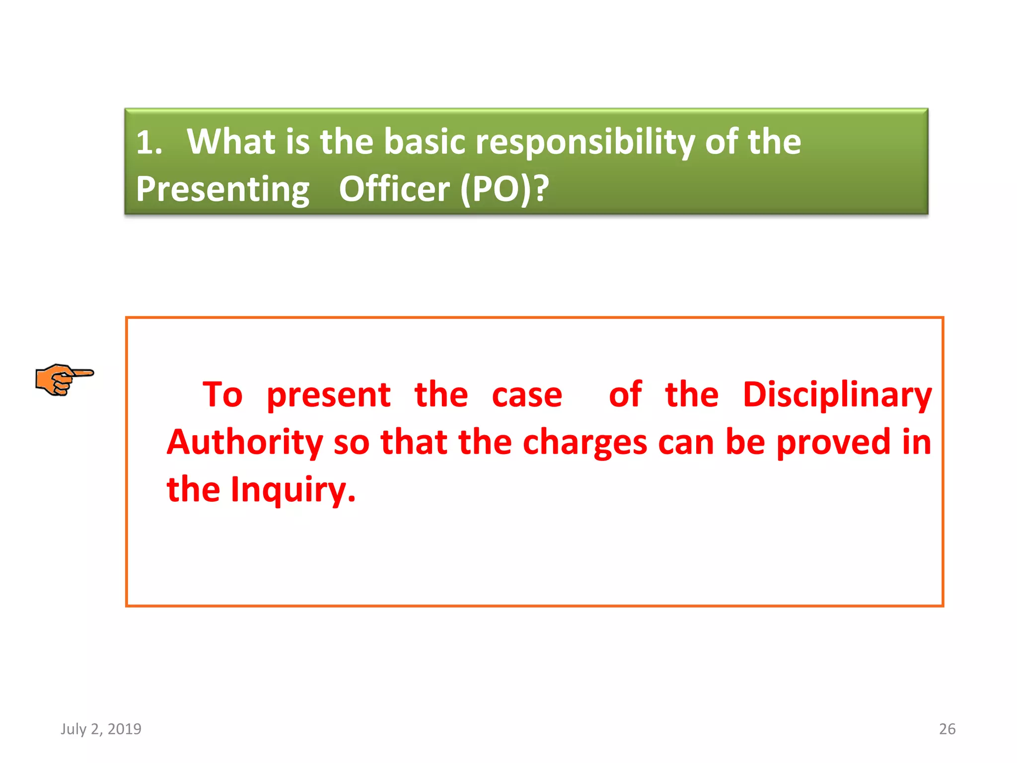Guide lines for Presenting Officers of Departmental Inquiry in Railways ...