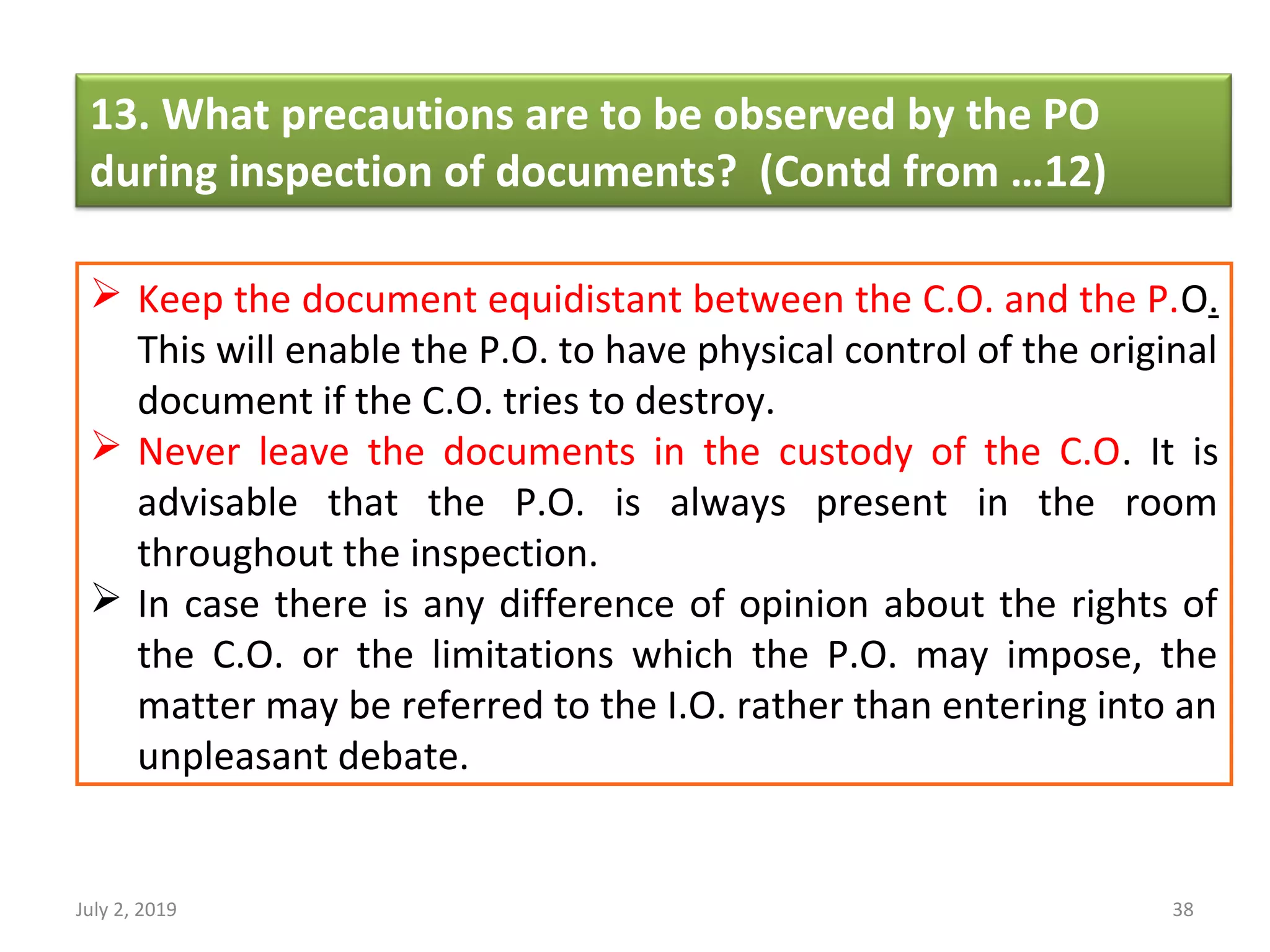 Guide lines for Presenting Officers of Departmental Inquiry in Railways ...