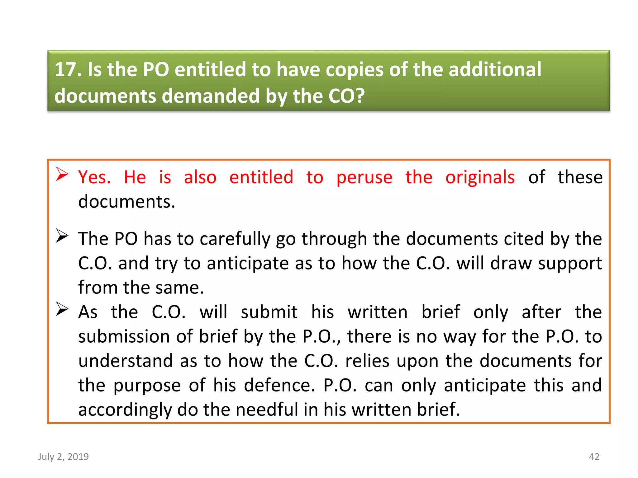 Guide lines for Presenting Officers of Departmental Inquiry in Railways ...