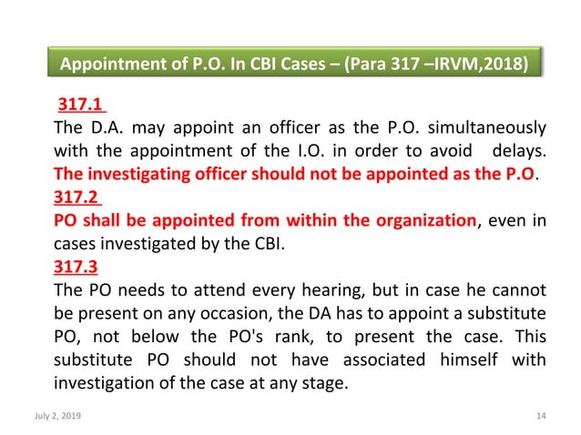 Guide lines for Presenting Officers of Departmental Inquiry in Railways ...