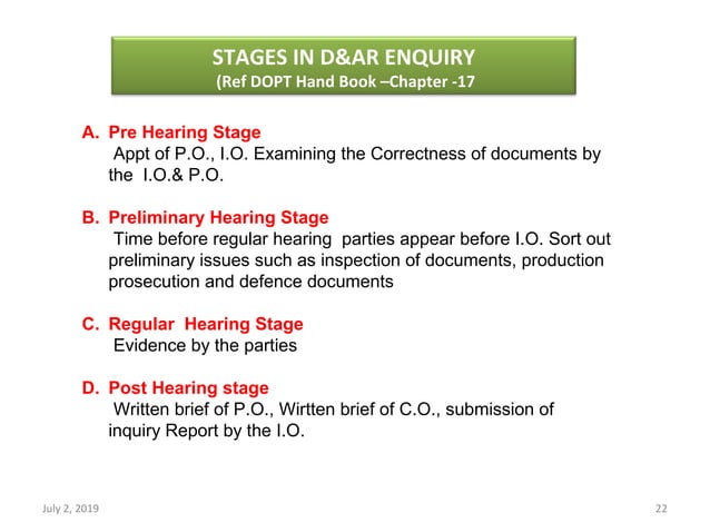 Guide lines for Presenting Officers of Departmental Inquiry in Railways ...
