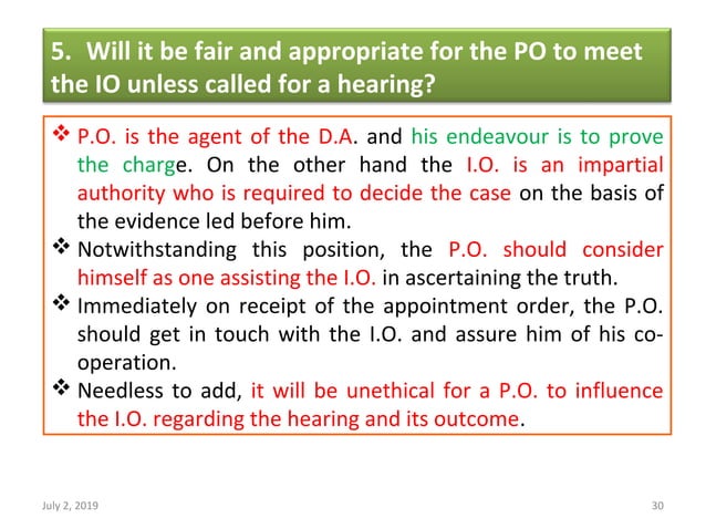 Guide lines for Presenting Officers of Departmental Inquiry in Railways ...