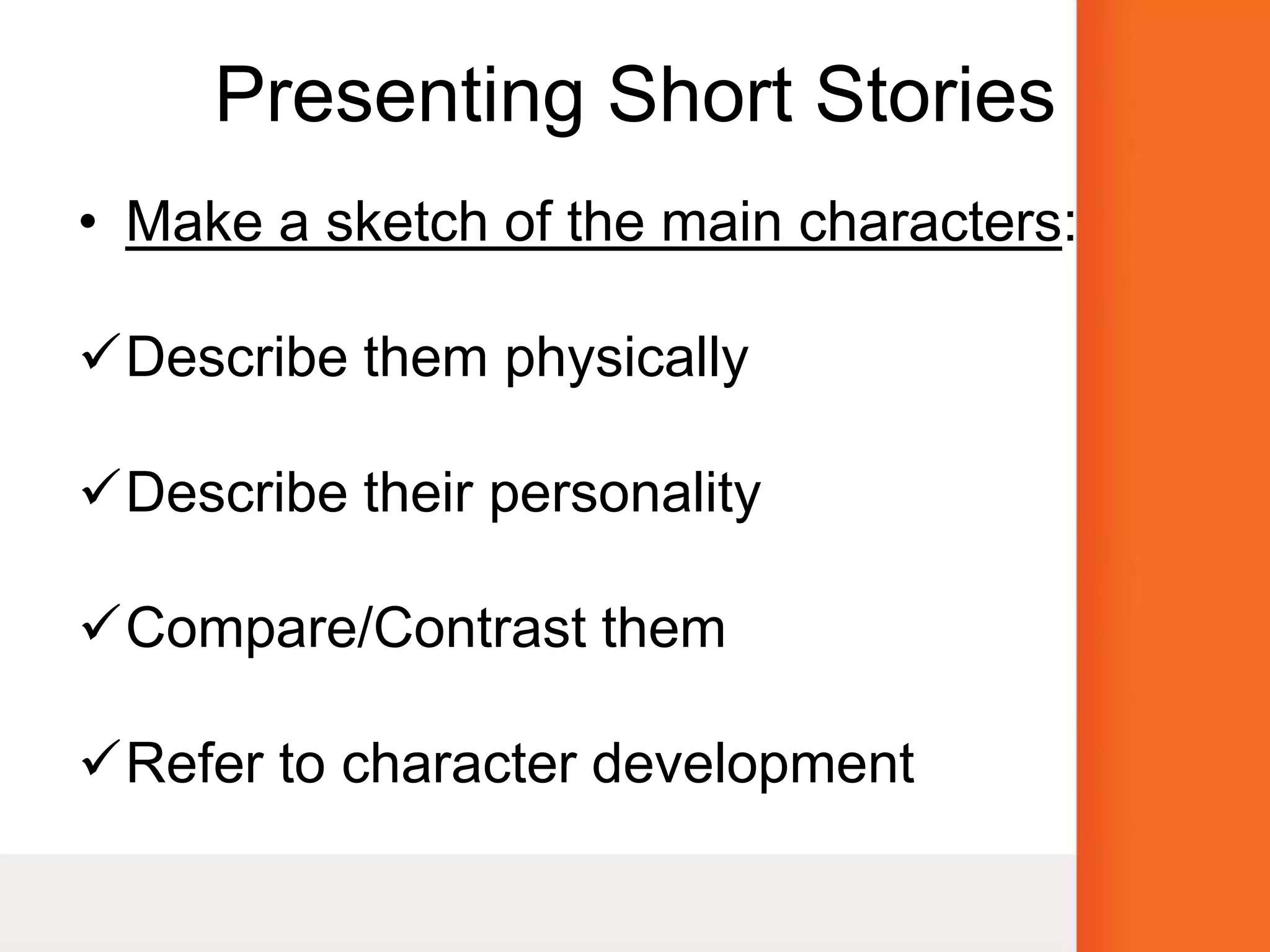 Guidelines for presenting short stories | PPT
