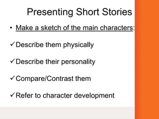 Guidelines for presenting short stories | PPT