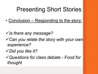 Guidelines for presenting short stories | PPT