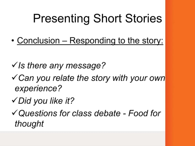 Guidelines for presenting short stories | PPT