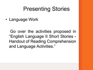 Guidelines for presenting short stories | PPT