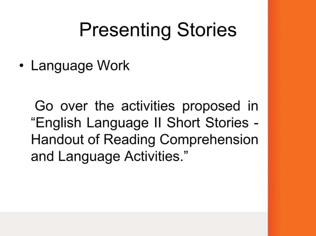 Guidelines for presenting short stories | PPT