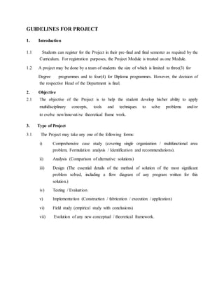 Guidelines for project | DOCX