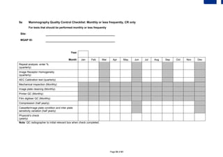 Guidelines for quality control testing for digital cr dr mammography v4 ...