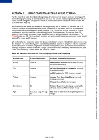 Guidelines for quality control testing for digital cr dr mammography v4 ...