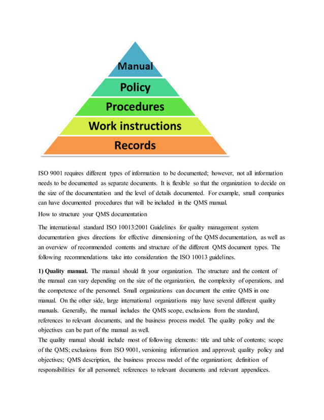 Guidelines for quality management system documentation | DOCX